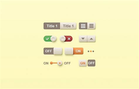 Toggle Buttons Set Free PSD Download PSD