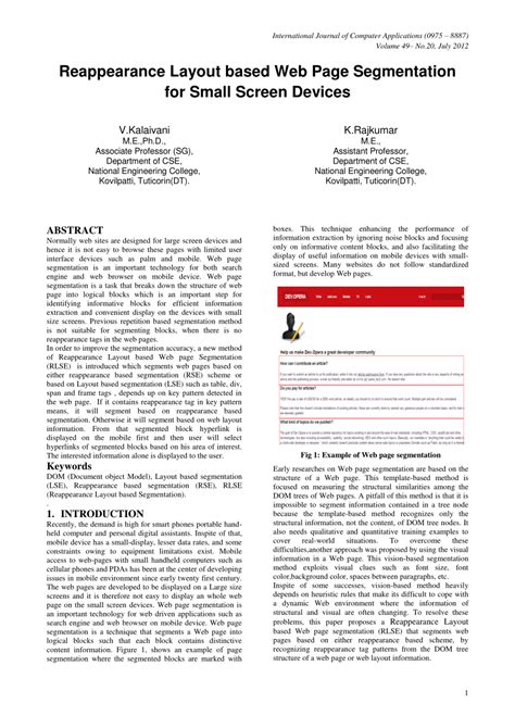 pdf reappearance layout based web page segmentation for small screen