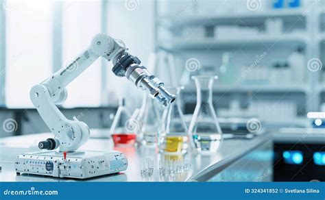 Laboratory Robotic Arm Demonstrating Precision In Intricate Scientific