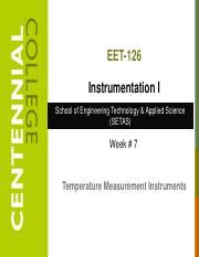 EET 126 Lecture 7 Pdf EET 126 Instrumentation I Babe Of Engineering Technology Applied