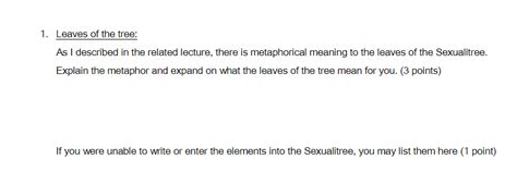 Solved The Sexualitree Is A Way To See How We Experience Chegg Com