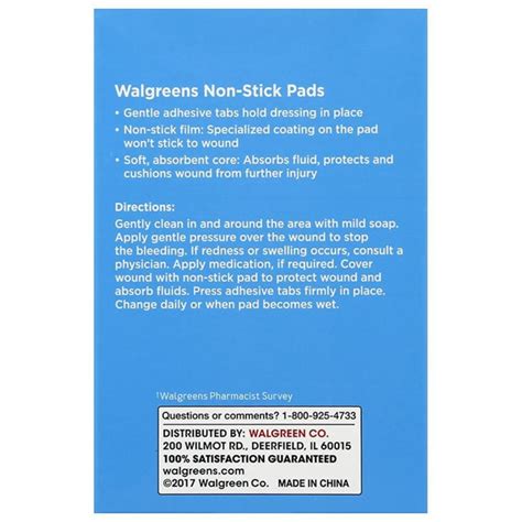 Walgreens Non Stick Adhesive Pads 2 Inch X 3 Inch 1source