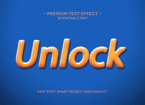 Premium Psd Unlock Text Effect Style Template Premium Psd Unlock Text Effect Style Template