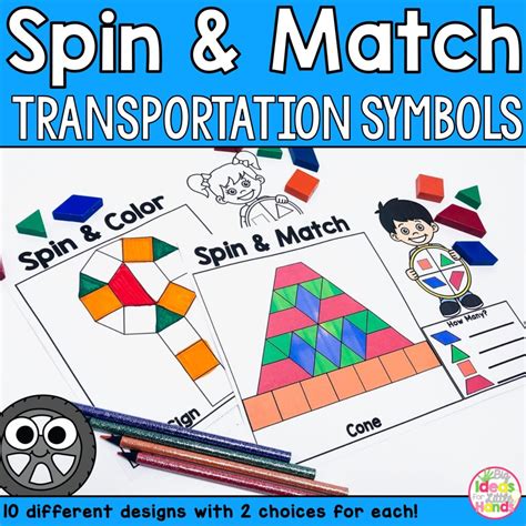 Pattern Blocks Mat Transportation Symbols Math Center Big Ideas For