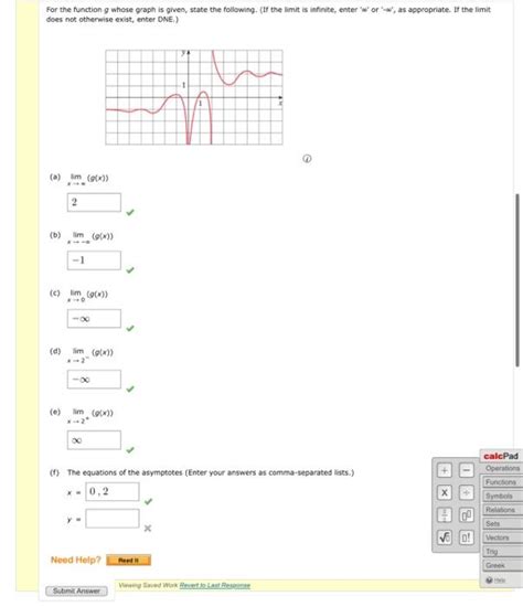 solved for the function g whose graph is given state the