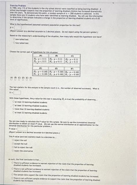 Solved When Conducting A Hypothesis Test With A Binomial