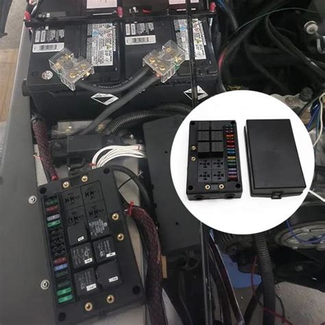 Car Block Slot Socket Boxes 10 Relays 15 Way Blade Fuses Waterproof Fuse Box With Copper