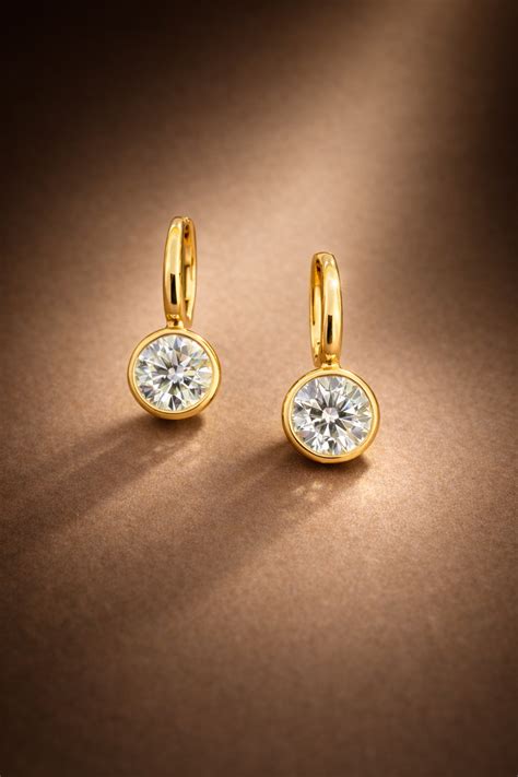Aurelia Bezel Diamond Earrings Serli And Siroan