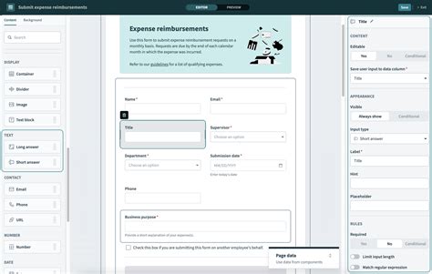 Workflow Apps Builder Experience Page Components Workato Docs