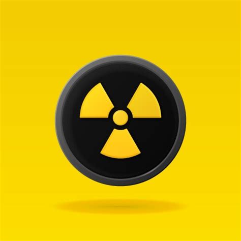 Yellow Warning Danger Nuclear Sign Black Vector Image