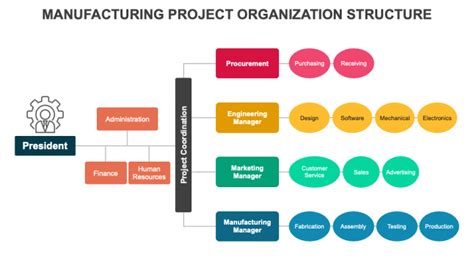 Project Management Organization Structure For PowerPoint And Google Slides PPT Slides