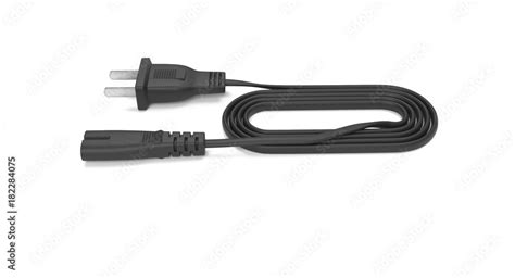 D Rendering Power Cable With Iec C Connector Isolated On White Background Stock