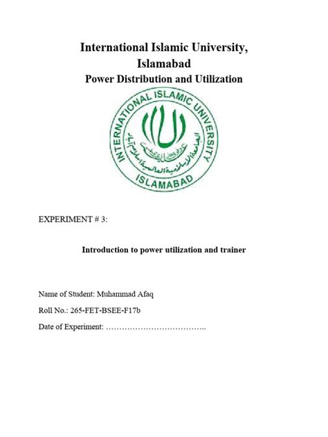 Lab 3 Introduction Power Utilization And Tainer Pdf Electric