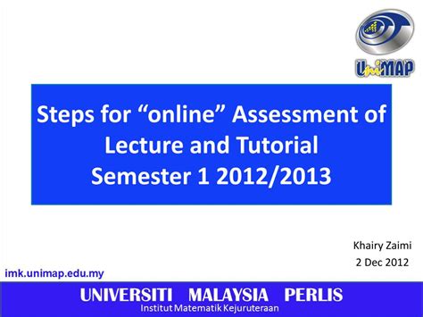 Ppt Steps For Online” Assessment Of Lecture And Tutorial Semester 1