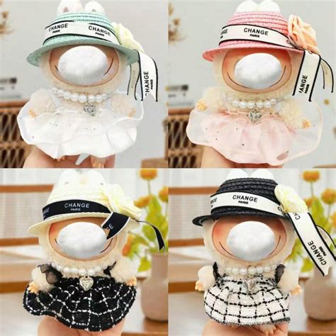 בגדים בלבד כובע שמש Labubu בגודל 17 סמ סט תלבושת של 3 חלקים עבור