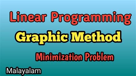 Linear Programming Graphic Method Minimization Problem Lpp