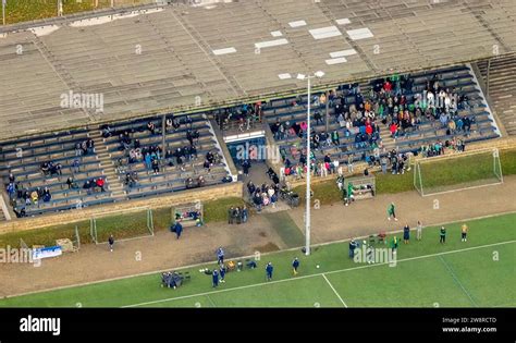 Aerial View Grandstand And Spectators And Coaches At The Edge Of The