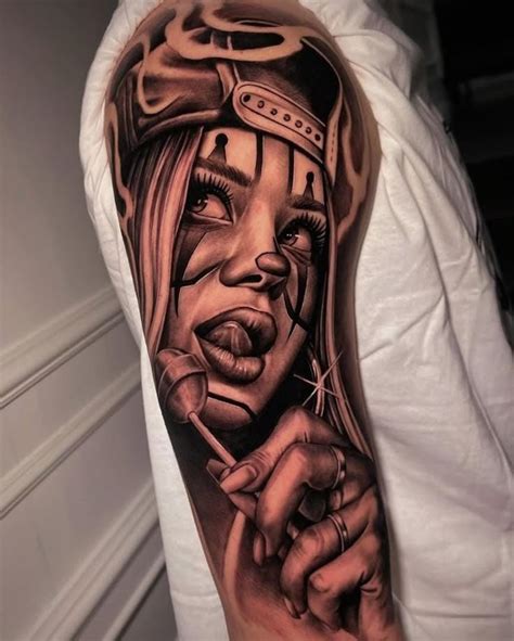 Gangster Girl Tattoo Idee Per Tatuaggi Tatuaggi Stile Chicano