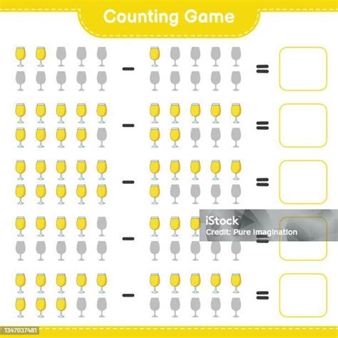 게임을 계산 칵테일의 수를 계산하고 결과를 작성합니다 교육 어린이 게임 인쇄 워크 시트 벡터 일러스트레이션 0명에 대한 스톡 벡터 아트 및 기타 이미지 Istock