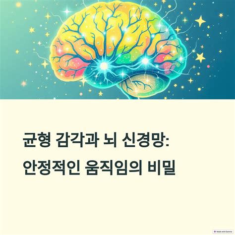 균형 감각과 뇌 신경망 안정적인 움직임을 위한 신경 과학적 원리