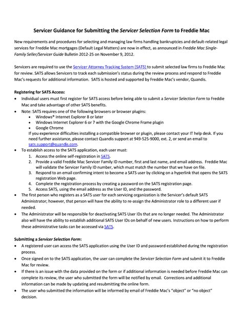 Fillable Online Servicer Guidance For Submitting The Servicer Selection