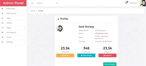 Free HTML CSS And JS Admin Panel Template Kashipara