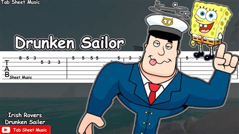 Drunken Sailor Sea Shanty Spongebob Guitar Tutorial Tab Sheet Music
