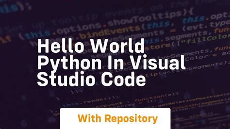 Hello World Python In Visual Studio Code YouTube