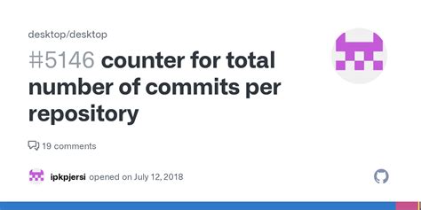 Counter For Total Number Of Commits Per Repository · Issue 5146