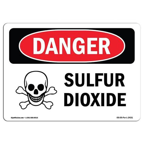 Signmission 10 X 14 In Osha Danger Sign Sulfur Dioxide