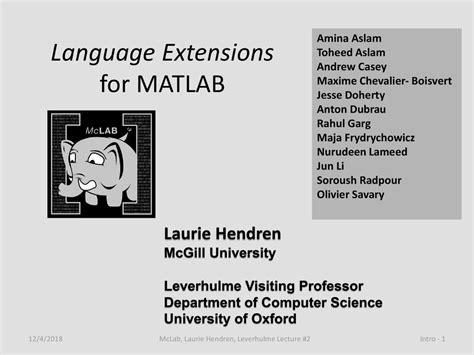 Language Extensions For Matlab Ppt Download