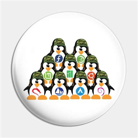 Linux Tux Penguin Army Distro Logo T Shirt Tux Linux Pin Teepublic