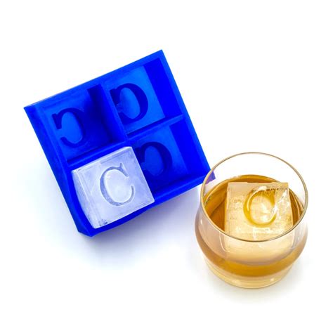 Letter C Monogram Ice Cube Tray Soft Silicone Mold Whiskey T For Home Bar Mixology Idea