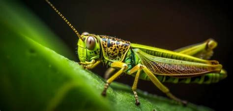Premium Ai Image A Grasshopper With A Green And Yellow Pattern