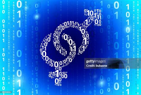 male female signs binary code blue vector pattern background high res