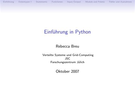 Einführung in Python