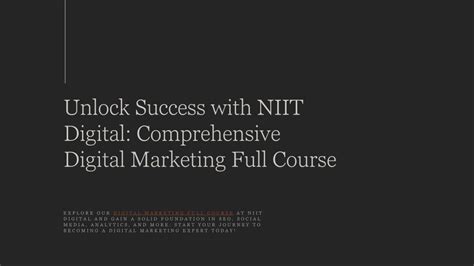 ppt niit digital your gateway to excellence in professional digital