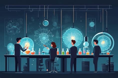Premium Photo Subatomic Particle Experiments Flat Vector Illustration