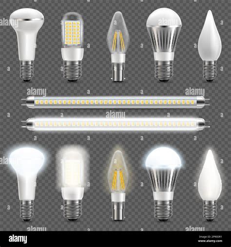 Led Light Bulb Set Vector Isolated Illustration Stock Vector Image