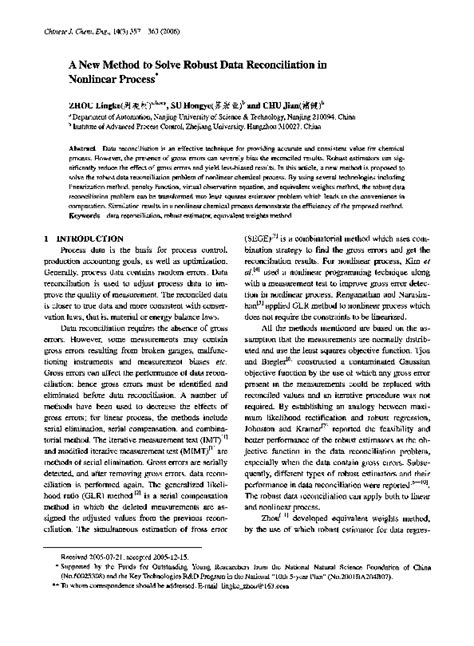 Pdf A New Method To Solve Robust Data Reconciliation In Nonlinear Process