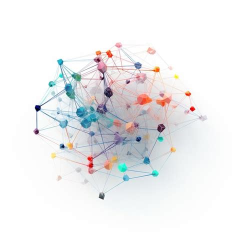 premium photo neural network polygon with white background