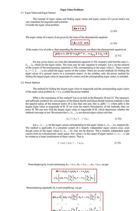 Eigen Value Problems Eigen Value And Eigen Vectors The Concept Of Eigen Values And Finding