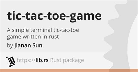 Tic Tac Toe Game — Rust Application Librs