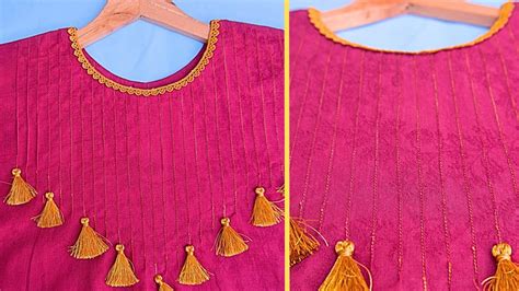 New Unique Neck Design With Lace And Double Dhaaga Stych Studio Youtube