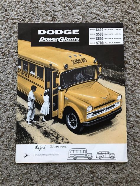 1950s Dodge School Bus Original Sales Literature 4602479608