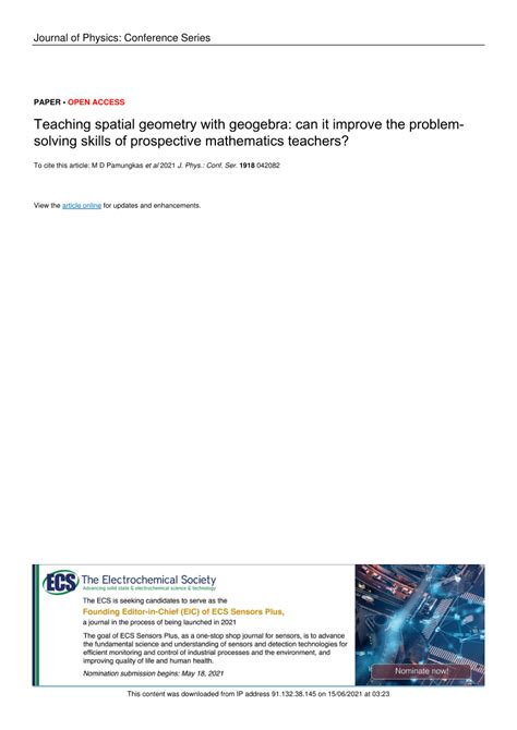 Pdf Teaching Spatial Geometry With Geogebra Can It Improve The