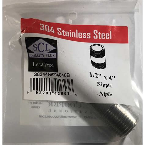 Smith Cooper 12 In Mpt X 12 In Dia X 4 In L Mpt Stainless Steel