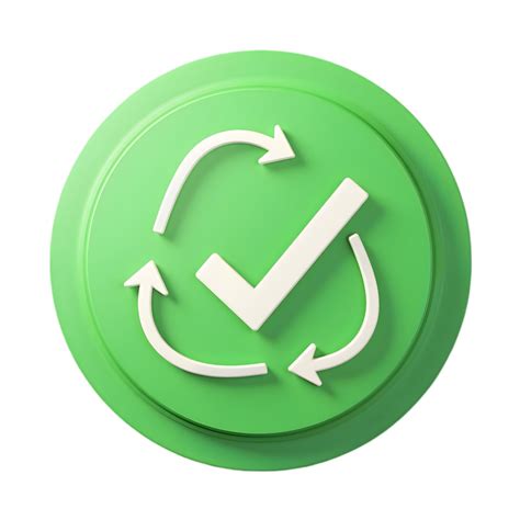 3d Green Circular Button With Checkmark And 52854968 Png