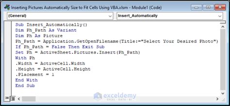 Insert Pictures Automatically Size To Fit Cells With Vba In Excel