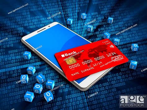 3d Illustration Of White Phone Over Digital Background With Binary